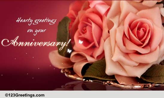 Hearty Greetings On Your Anniversary! Free Happy Anniversary eCards | 123 Greetings