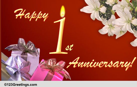 Happy 1st Anniversary Free Milestones ECards Greeting Cards 123 