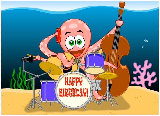 Octopus Birthday Song Free Happy Birthday Ecards Greeting Cards 123 Greetings