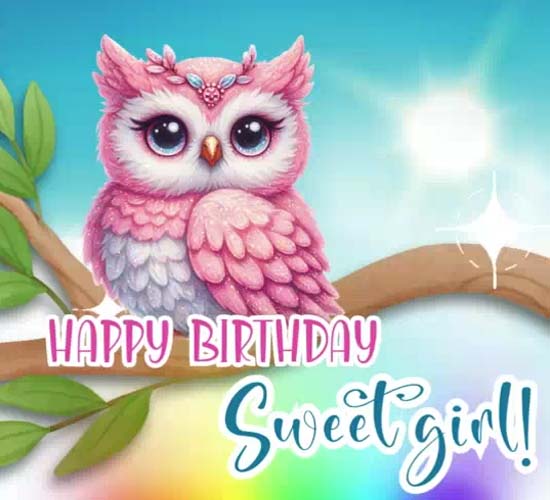 Happy Birthday Sweet Girl Card Free For Kids eCards, Greeting Cards ...