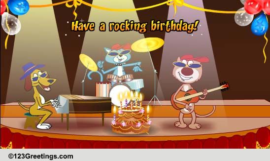 A Rocking Birthday Band Free Songs ECards Greeting Cards 123 Greetings