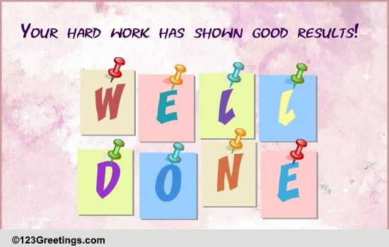 Well Done! Free Appreciation & Encouragement eCards, Greeting Cards | 123 Greetings