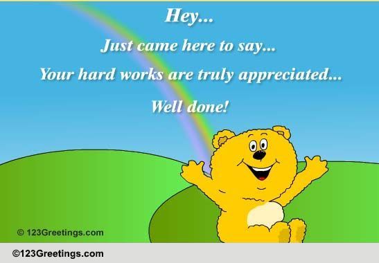 A Cute Teddy! Free Appreciation & Encouragement eCards | 123 Greetings