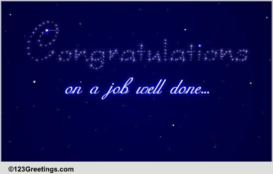On A Job Well Done Free Business And Workplace Ecards 123 Greetings