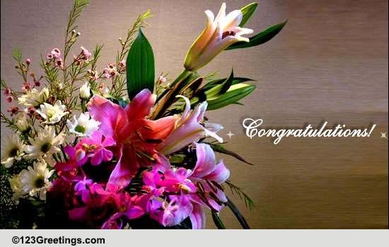 Floral Congratulatory Wish. Free New Job eCards, Greeting Cards | 123 ...