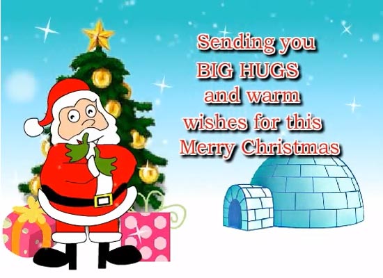 Santa Hugs Free Hugs Ecards Greeting Cards 123 Greetings
