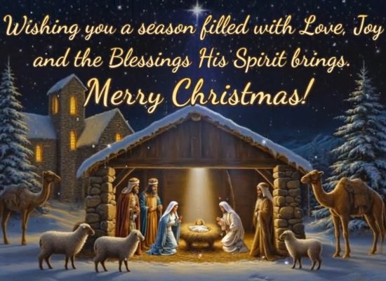 Send Christmas Blessings To Dear Ones Free Religious Blessings eCards | 123 Greetings