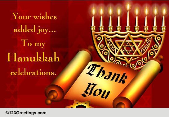 Wish Thank You On Hanukkah. Free Thank You eCards, Greeting Cards | 123 ...