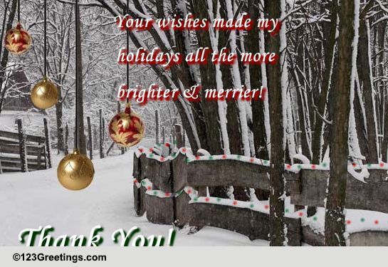 Thank You For The Wishes! Free Holiday Thank You eCards, Greeting Cards ...