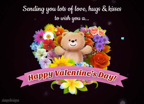 Love & Hugs On Valentine’s Day. Free Happy Valentine's Day eCards | 123 Greetings