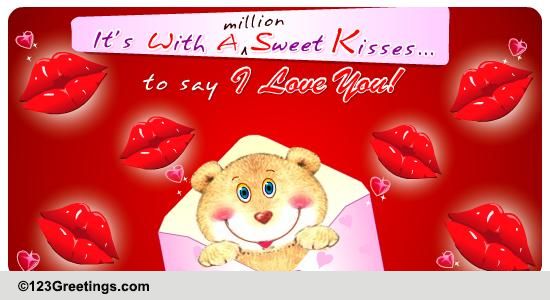 With Sealed Kisses Free Kisses And Smooches Ecards Greeting Cards 123