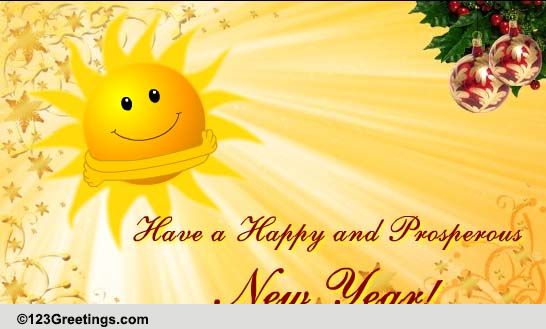 Warm Sunny New Year Hug. Free Inspirational Wishes eCards | 123 Greetings
