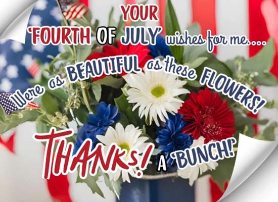 Thanks A Bunch- The Fourth Of July. Free Thank You eCards | 123 Greetings