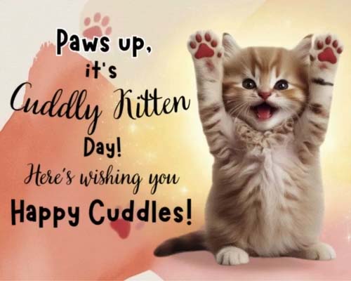 Cute Wish On Cuddly Kitten Day. Free Cuddly Kitten Day eCards | 123 ...