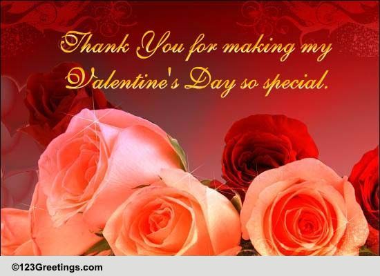 Thanks For A Special Valentine's Day! Free Thanks for a Great Valentine ...