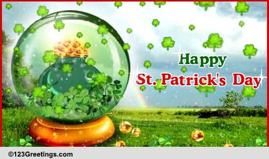 St. Patrick's Day Snow Globe! Free Family eCards, Greeting Cards | 123 ...