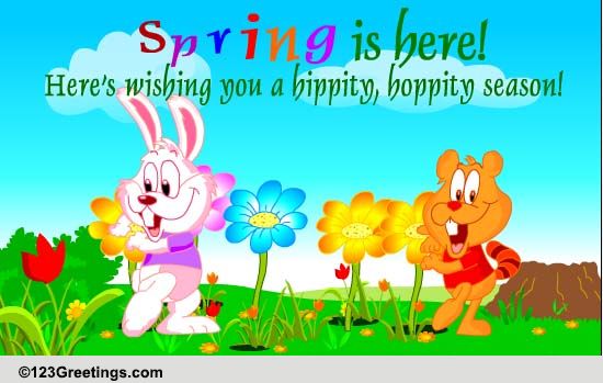 Hippity Hoppity Spring Fun! Free Fun eCards, Greeting Cards | 123 Greetings