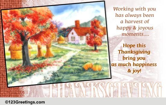 Harvest Of Happiness On Thanksgiving! Free Business Greetings eCards ...