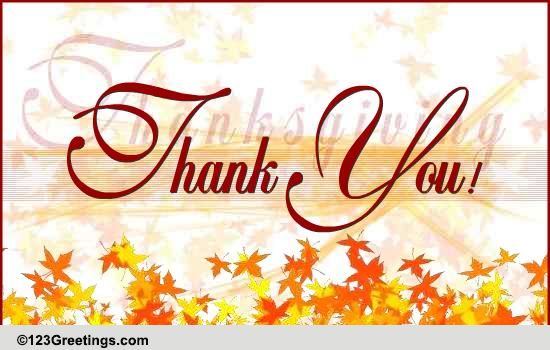Thank You Card For Thanksgiving! Free Thank You eCards, Greeting Cards ...