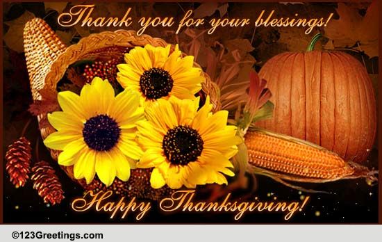 Thank You On Thanksgiving! Free Thank You eCards, Greeting Cards | 123 ...