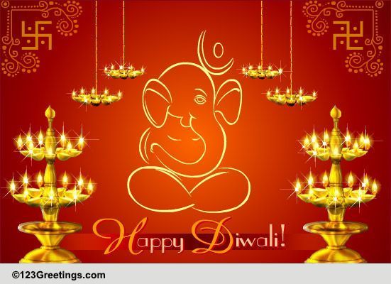 Wish You Joy & Prosperity On Diwali. Free Diyas eCards | 123 Greetings