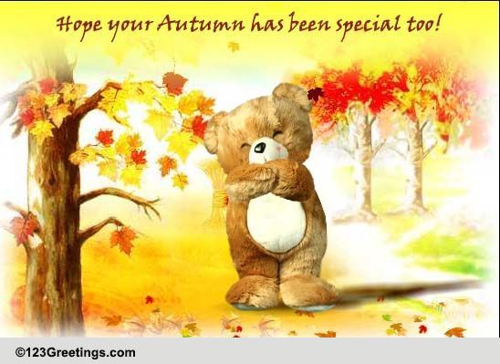 A Special Autumn Hug! Free Thank You eCards, Greeting Cards | 123 Greetings
