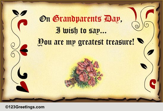 A Treasure To Me... Free Grandparents Day eCards, Greeting Cards | 123 ...