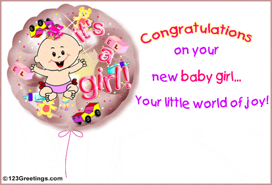 Your New Baby Girl Free Family Additions ECards Greeting Cards 123 