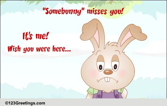 Somebunny Misses You... Free Miss You eCards, Greeting Cards | 123 ...