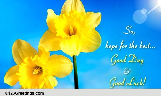 Good Day & Good Luck. Free Encouragement eCards, Greeting Cards | 123 Greetings