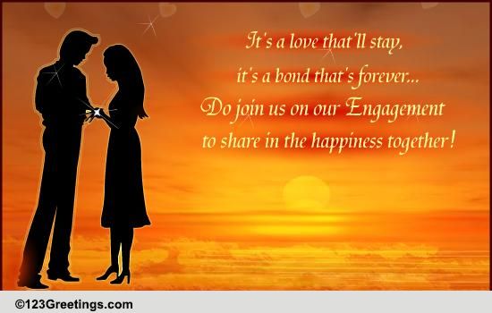 Join Us On Our Engagement! Free Wedding eCards, Greeting Cards | 123 Greetings