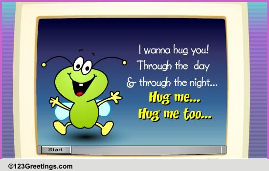 A Hug-bug For U! Free Cute Love eCards, Greeting Cards | 123 Greetings