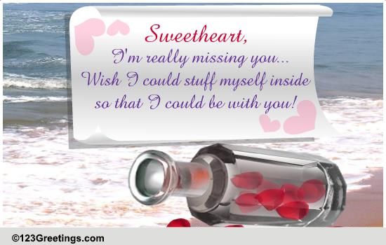 A Message In A Bottle Free Missing Him Ecards Greeting Cards 123