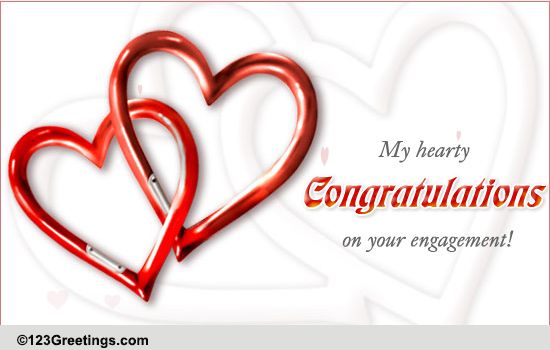 Hearty Congratulations! Free Engagement eCards, Greeting Cards | 123 Greetings