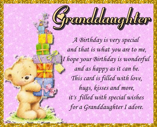 Sweet Granddaughter Birthday Wishes Free Extended Family ECards 123 