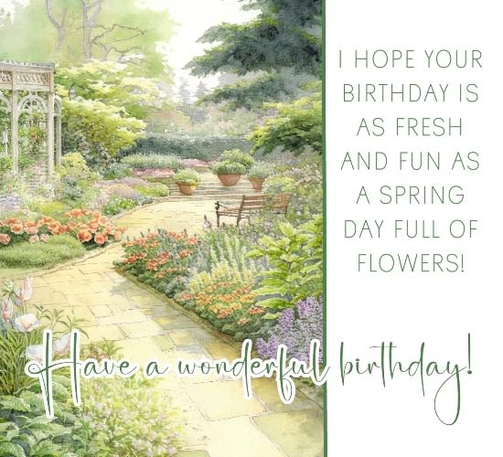 Beautiful Garden Birthday Card. Free Happy Birthday eCards | 123 Greetings