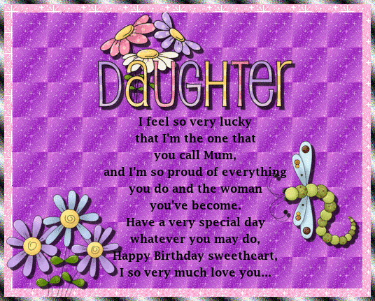 Happy Birthday To My Daughter Free For Son Daughter ECards 123 