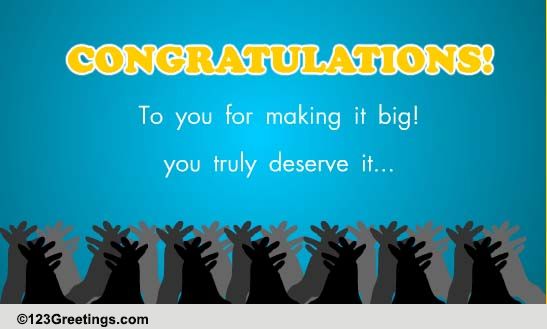 Congratulations On Your Success! Free Congratulations eCards | 123 ...