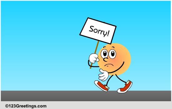 A Cute Sorry! Free Apologies eCards, Greeting Cards | 123 Greetings
