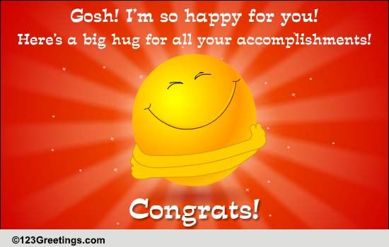 Happy Hugs To Say Congrats! Free For Everyone eCards, Greeting Cards ...