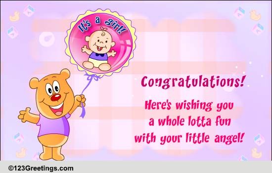 Congrats! It's A Girl! Free New Baby eCards, Greeting Cards | 123 Greetings