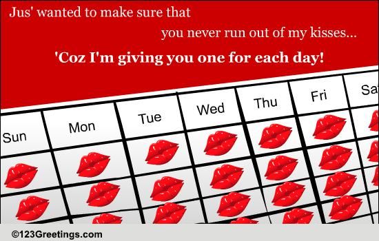 Kisses For Your Love! Free Kiss eCards, Greeting Cards | 123 Greetings