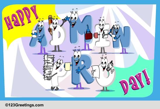 A Lively Admin Pro Day Card. Free Happy Administrative Professionals ...