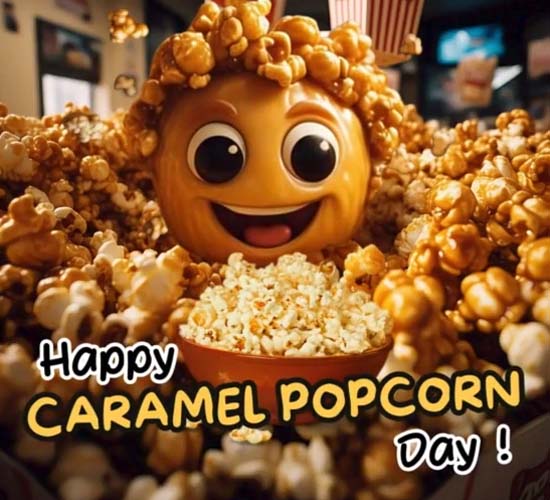 Happy Caramel Popcorn Day Wish. Free Caramel Popcorn Day eCards | 123 ...