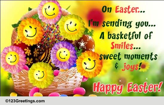 Smiling Flowers For Easter! Free Gifts eCards, Greeting Cards | 123 ...
