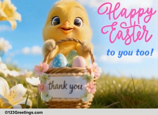 Say Thank You For Lovely Easter Wishes Free Thank You eCards | 123 ...