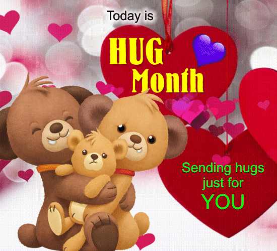 Sending Hugs Just For You Free Hug Month Ecards Greeting Cards 123
