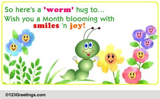 A 'Worm' Hug... Free Hug Month eCards, Greeting Cards | 123 Greetings
