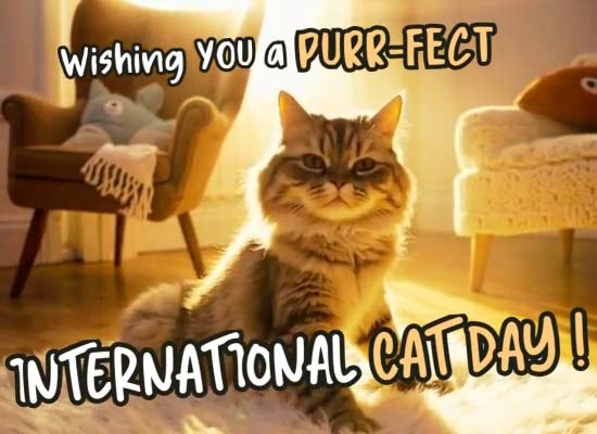 Send Purr Therapy To Loved Ones Free International Cat Day eCards | 123 ...