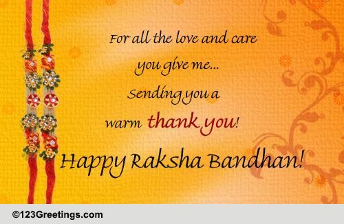 Raksha Bandhan Thank You Cards, Free Raksha Bandhan Thank You Wishes ...